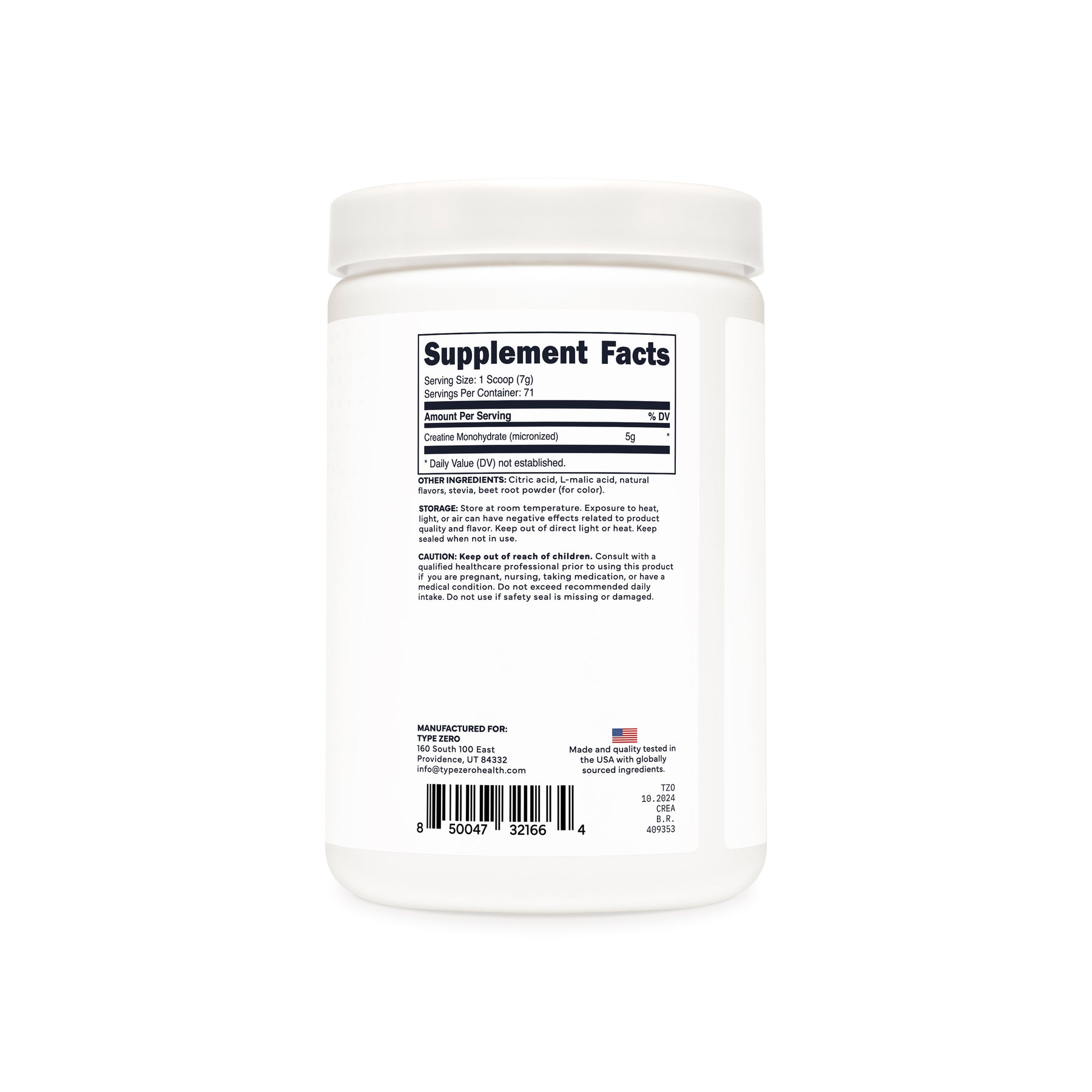 Creatine Monohydrate Powder – Type Zero Health